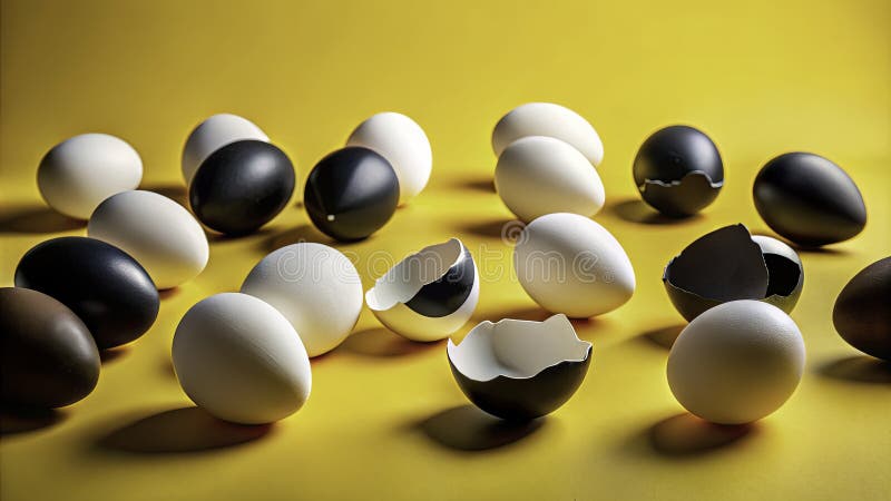 A Surrealist Vision of Black and White Eggs a Powerful Visual Metaphor ...
