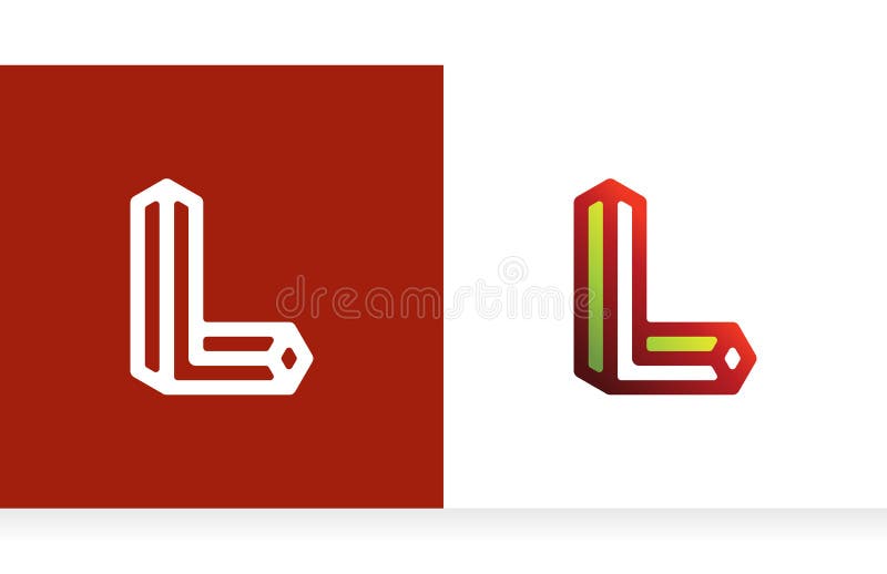 Optical Illusion Letter L Bending Logo Stock Vector - Illustration of ...