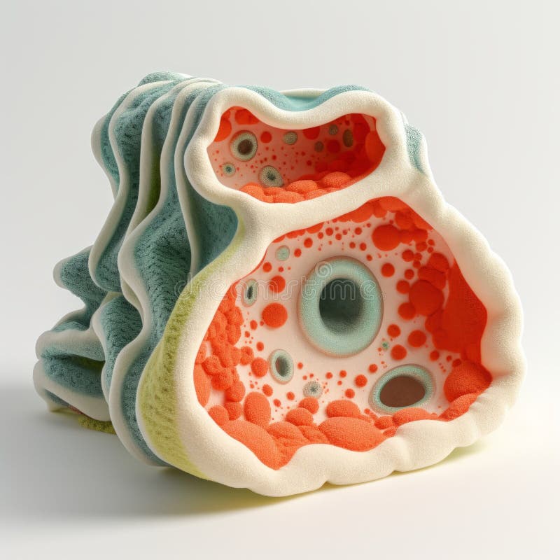 Surrealistic Ceramic Sculptures: 3d Rendered Cell Structures Stock ...