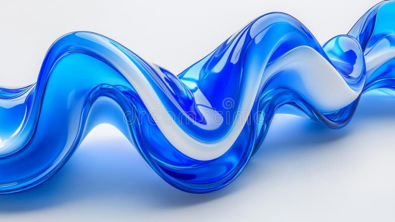 A Surrealistic 3D Light Blue Alien-shaped Object with a Chrome ...