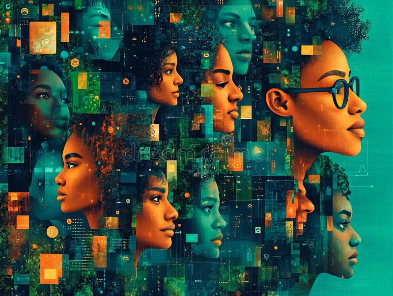 A Surrealistic Digital Artwork Showcasing a Profile Face Made of ...