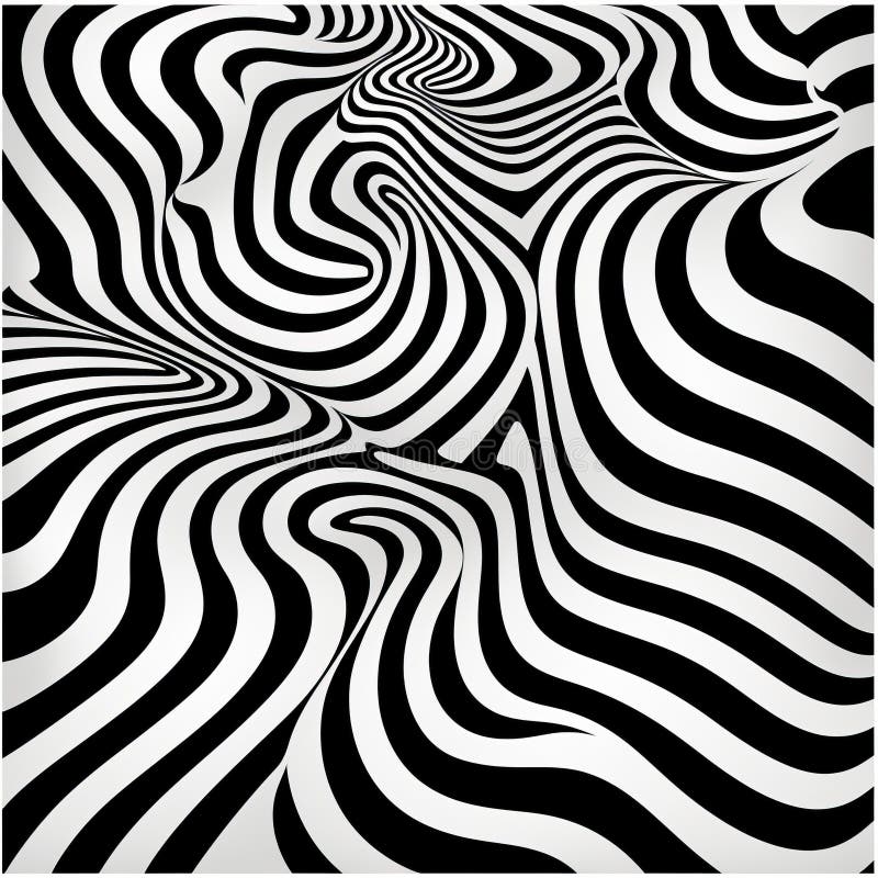 Surrealistic Distortion: a Psychedelic Black and White Vector Artwork ...