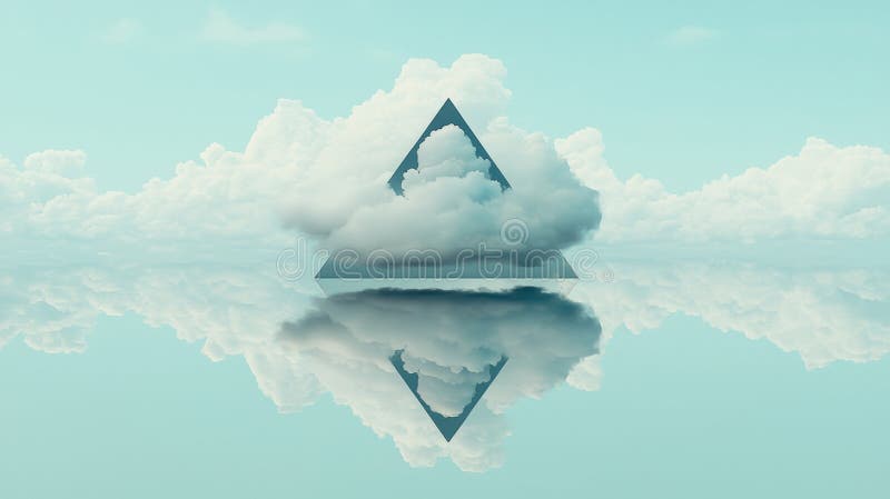 A Surrealistic Image of a Triangular Prism Floating in a Body of Water ...