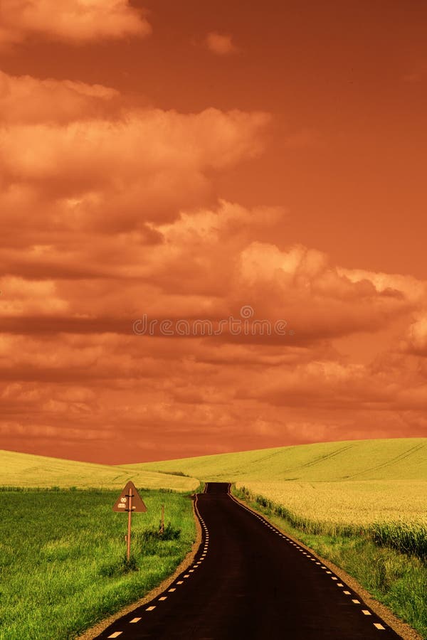 Surrealistic Landscape in Infra Red Color Stock Photo - Image of spring ...