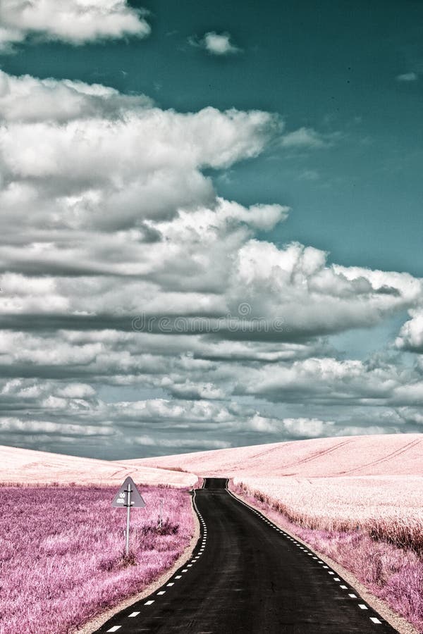 Surrealistic Landscape in Infra Red Color Stock Image - Image of aqua ...
