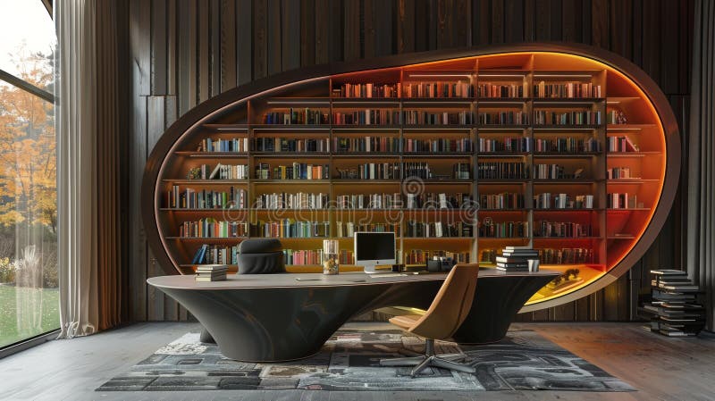 Surrealistic Study Room Melting Desk and Color Spectrum Bookshelf ...