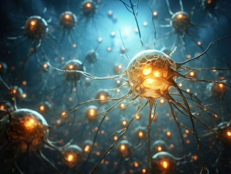 Surrealistic View of a Neuron Connections. Exploration of Neuron ...
