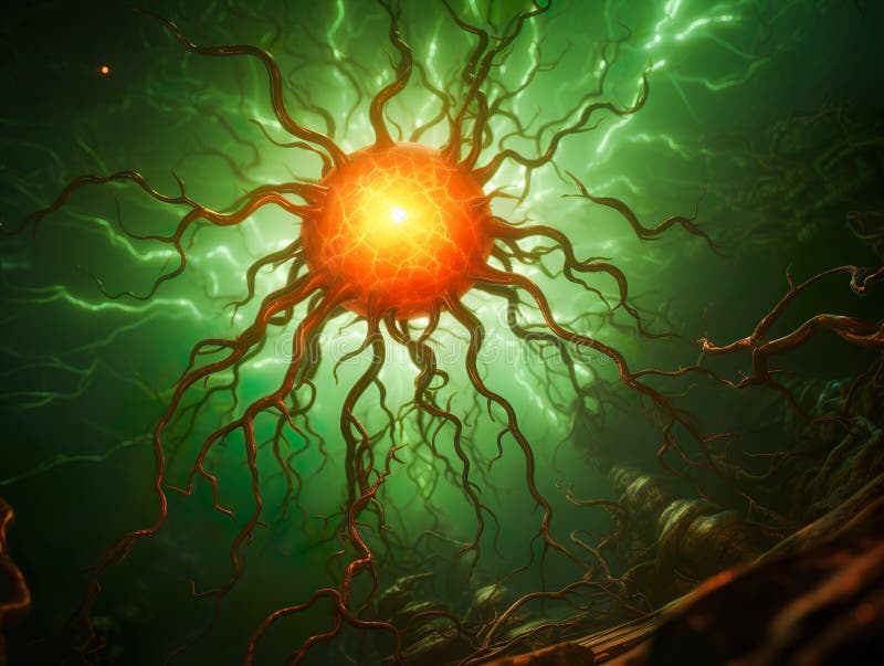 Surrealistic View of a Neuron Connections. Exploration of Neuron ...