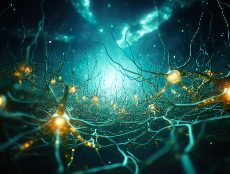 Surrealistic View of a Neuron Connections. Exploration of Neuron ...