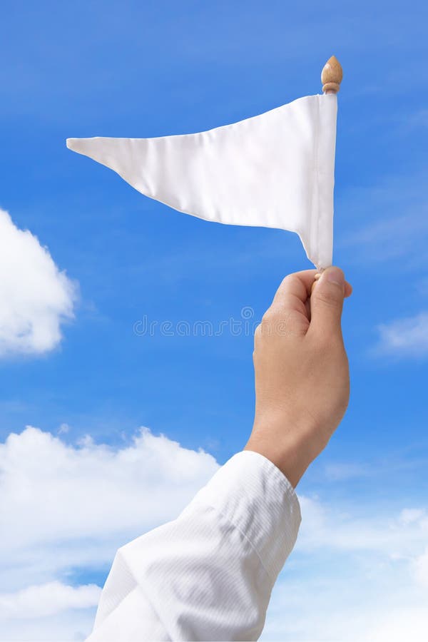Man waving surrender flag stock image. Image of surrendering - 5979441