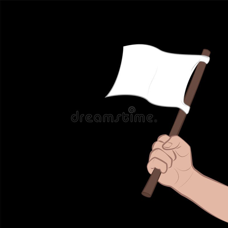 White Flag Waving Capitulation Surrender Symbol Stock Vector ...
