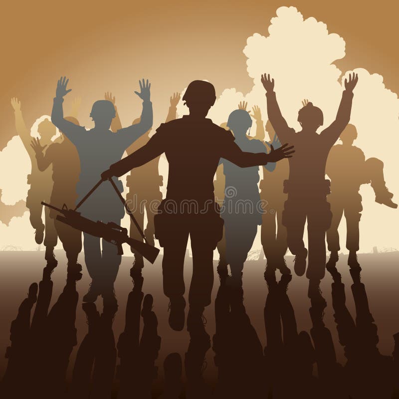 Surrender stock vector. Illustration of infantry, lose - 33127816