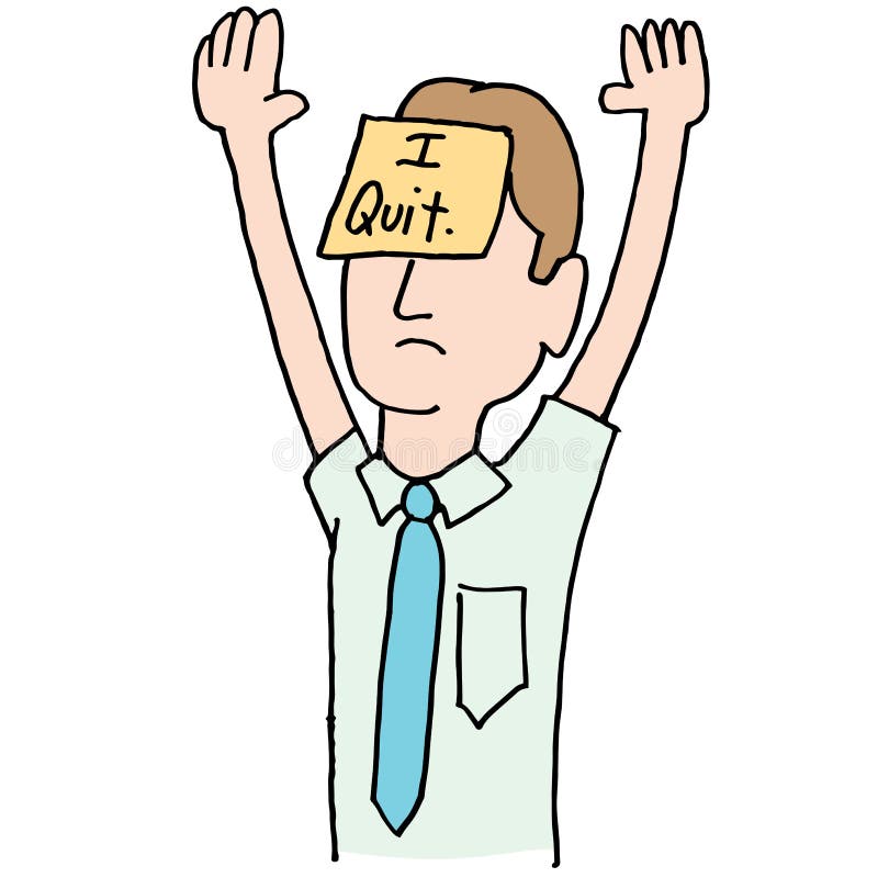 Cartoon Man Surrendering With Thought Bubble Stock Illustration ...