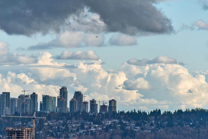 Surrey Downtown View on Cloudy Sky Background Stock Image - Image of ...