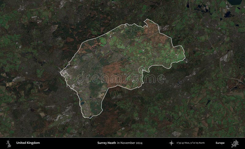 Surrey Heath Highlighted, United Kingdom. Sentinel. November 2024 Stock ...
