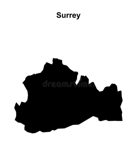 Surrey outline map stock vector. Illustration of region - 360364491