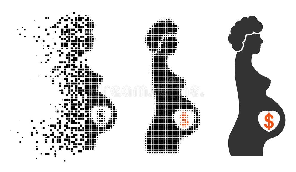 Shredded Pixel Halftone Surrogate Mother Icon Stock Vector ...