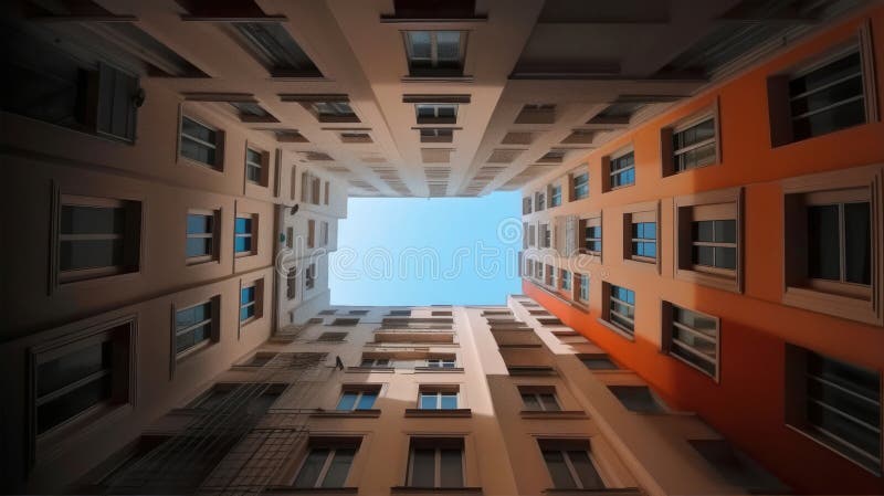 Surrounded Building Wall Hall, an Architectural Composition of Enclosed ...