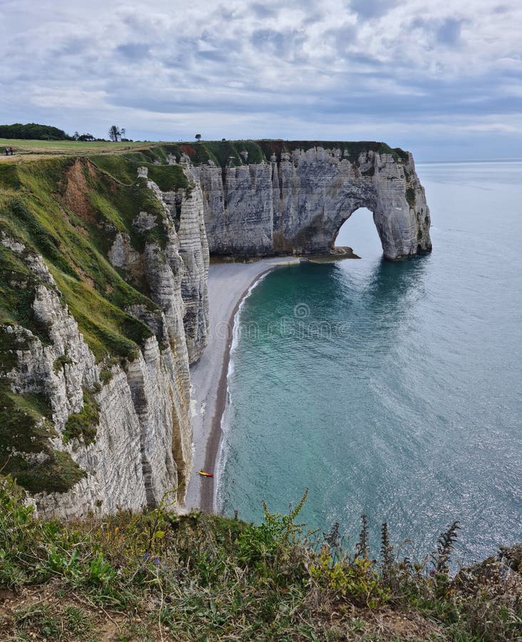 The Wonderful Cliffs of Etretat Beach in Normandy Stock Photo - Image ...