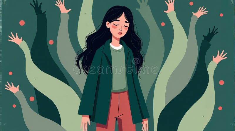 Surrounded by Reaching Hands a Visual Metaphor for Overwhelm Anxiety ...