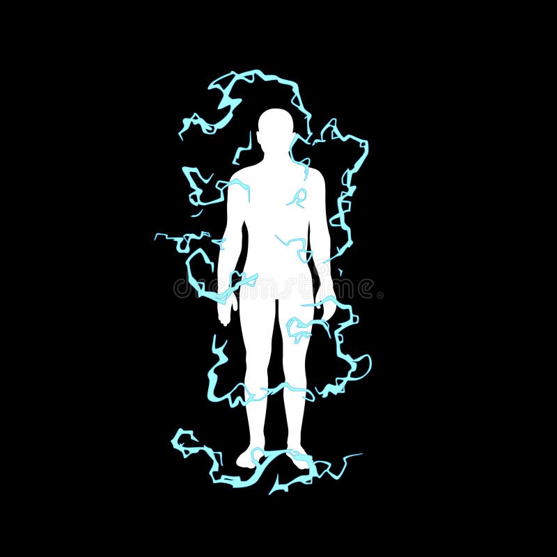 Surrounding Blue Lightning Aura Effect Stock Vector - Illustration of ...