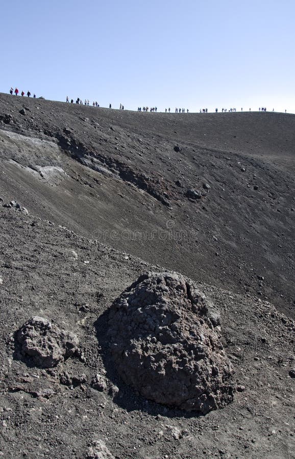 Volcano rim hikers editorial stock photo. Image of edge - 50699328