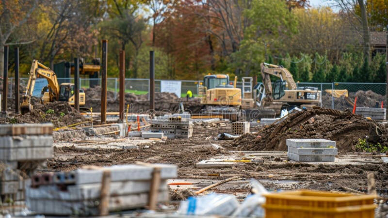 The Surrounding Landscape is Dotted with Materials and Equipment a True ...