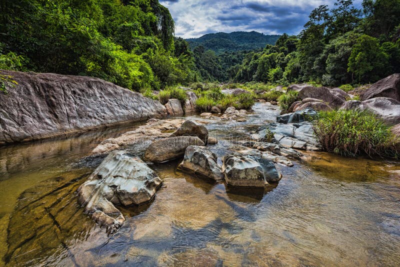 Surroundings Yang Bay Waterfall in Vietnam Stock Photo - Image of ...