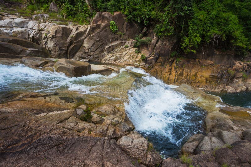 Surroundings Yang Bay Waterfall in Vietnam Stock Photo - Image of ...