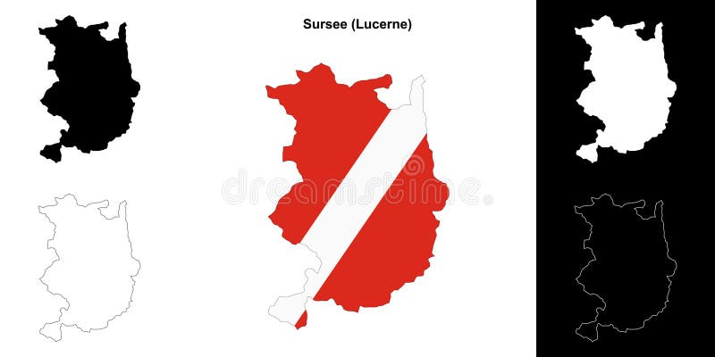Sursee outline map stock vector. Illustration of silhouette - 335026310