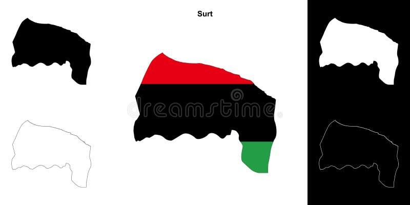Surt outline map stock vector. Illustration of blank - 356532152