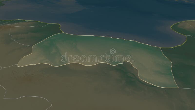 Surt, Libya - Outlined. Relief Stock Illustration - Illustration of ...