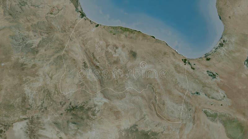 Surt, Libya - Outlined. Satellite Stock Illustration - Illustration of ...