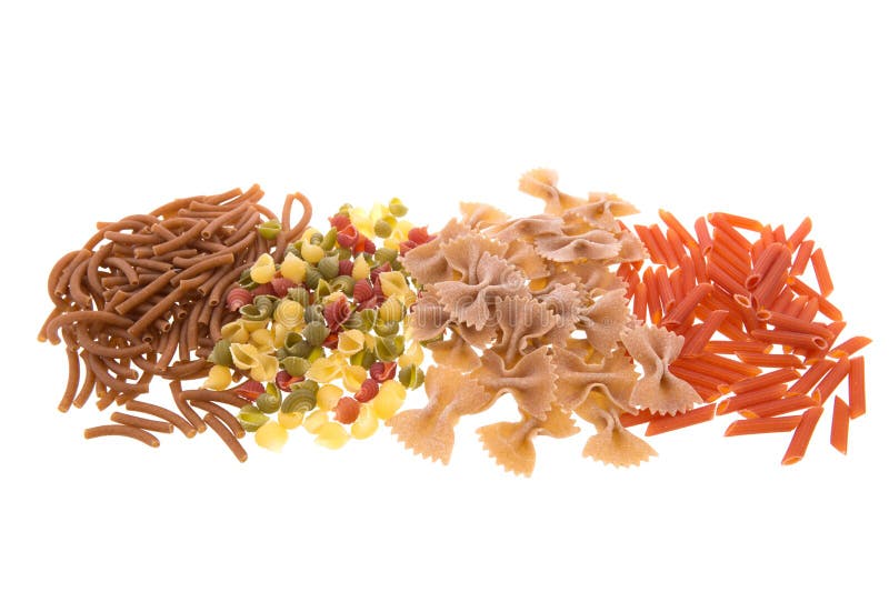 Pasta Integral Sobre Fondo Blanco Aislado Foto de archivo - Imagen de ...