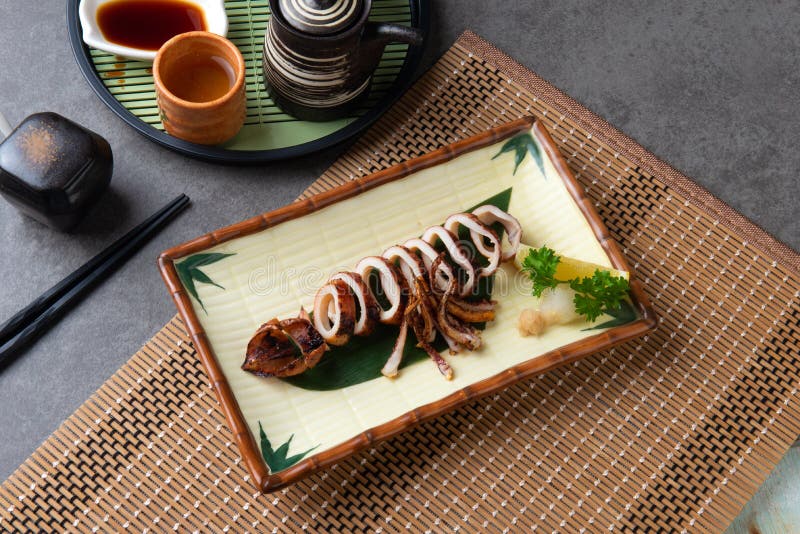 Surume ika grilled squid stock photo. Image of snack - 121376684