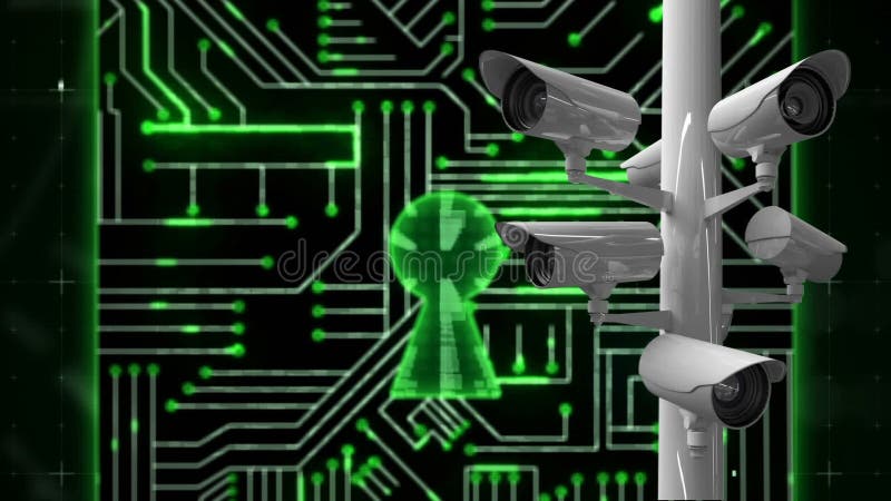 Surveillance Camera Against Computer Analysis Stock Video - Video of ...