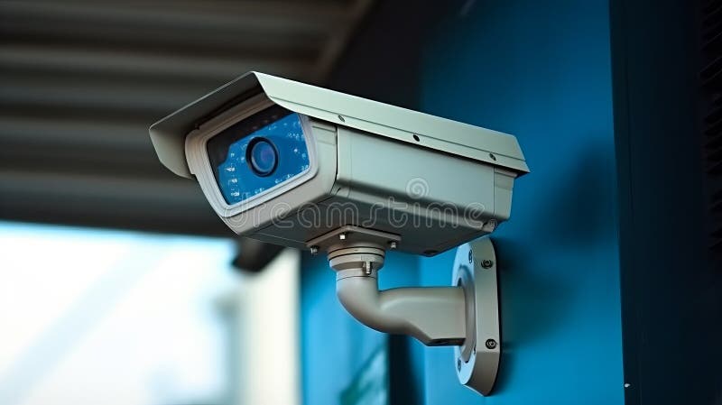 A Surveillance Camera Attached To a Commercial Building. Generative Ai ...