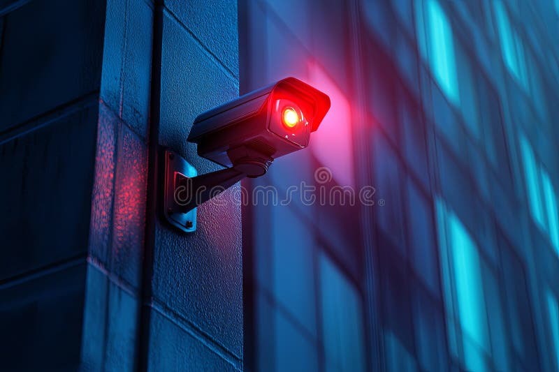 Surveillance Camera with Blinking Red Light Ai Stock Photo - Image of highresolution, secure ...