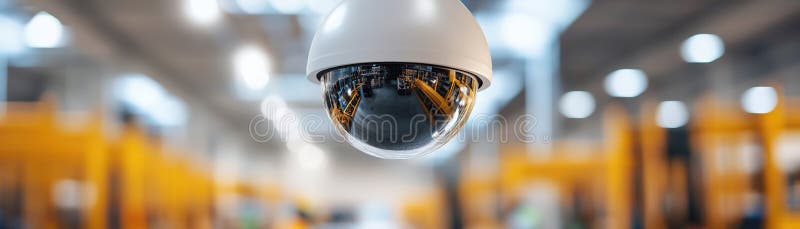 A Surveillance Camera Captures Activity on a Busy Warehouse Floor ...