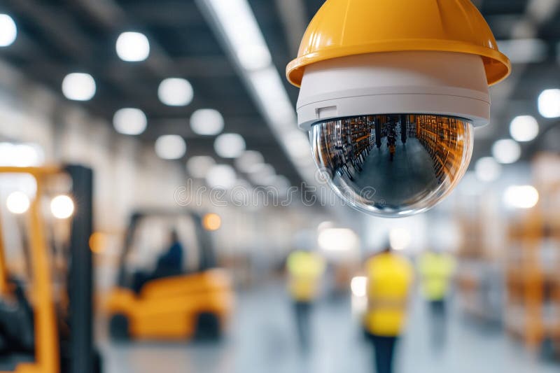 A Surveillance Camera Captures Activity in a Busy Warehouse, Where ...