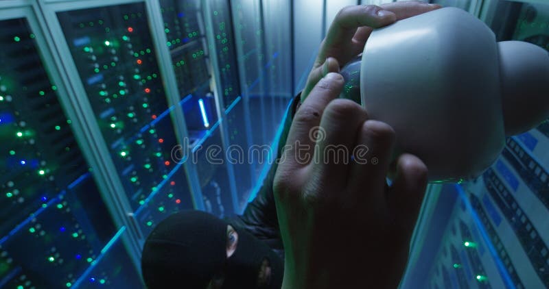 Surveillance Camera Capturing Hackers in Server Room Stock Photo ...