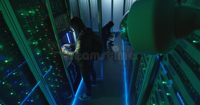 Surveillance Camera Capturing Hackers in Server Room Stock Image ...