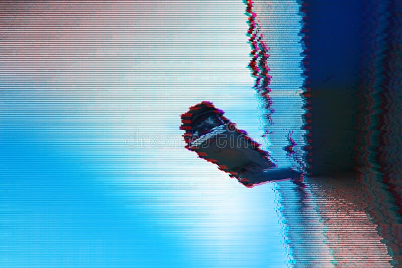 Surveillance Camera with Digital Glitch Effect Stock Photo - Image of ...