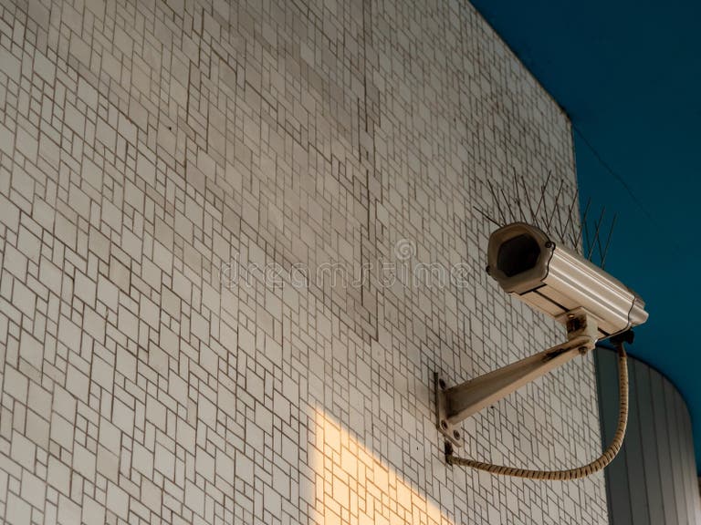 Surveillance Camera on the Facade of the Building. Stock Image - Image ...
