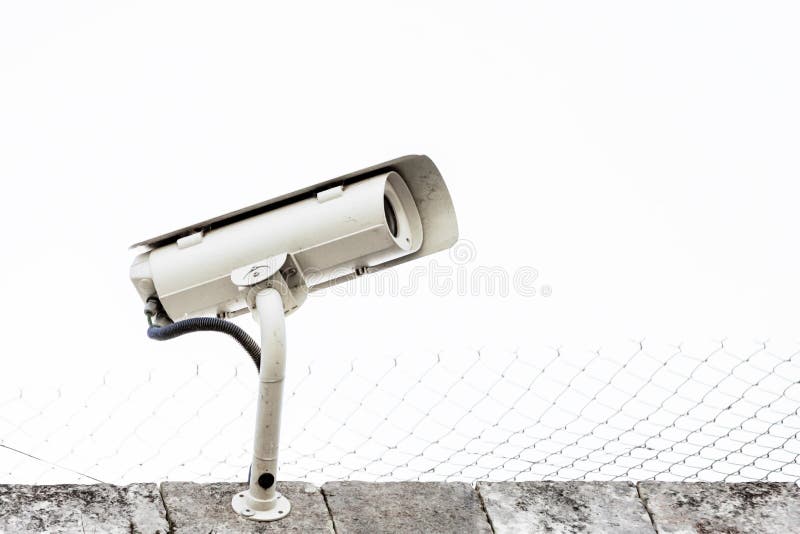 Surveillance Camera Fixed on the Wall of a Prison Stock Image - Image ...