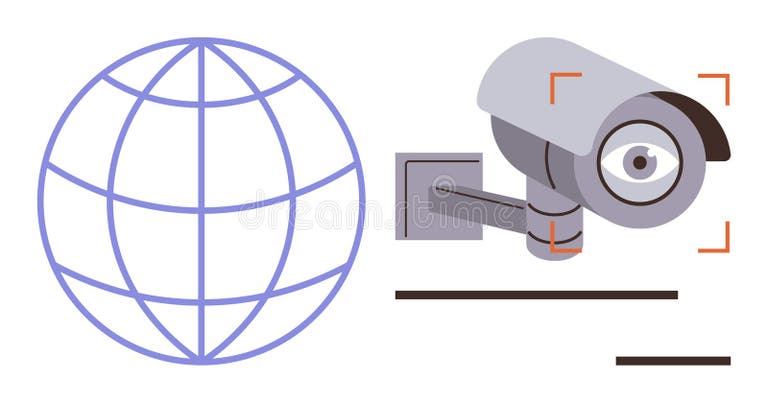 Surveillance Camera and Global Connectivity Concept with Internet Grid ...