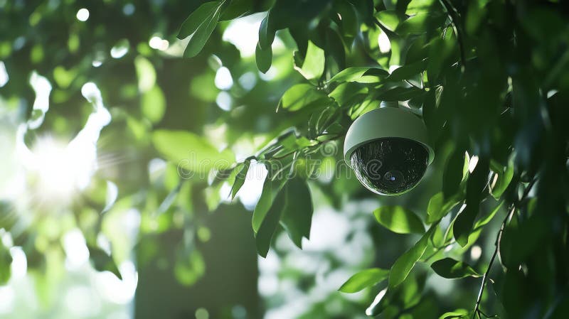 Surveillance Camera Hidden among Green Leaves with Sunlight Filtering ...