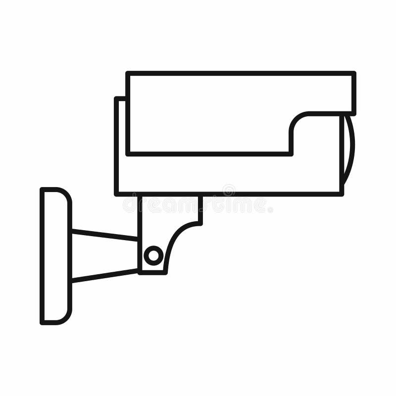 Surveillance Camera Icon, Outline Style Stock Vector - Illustration of ...