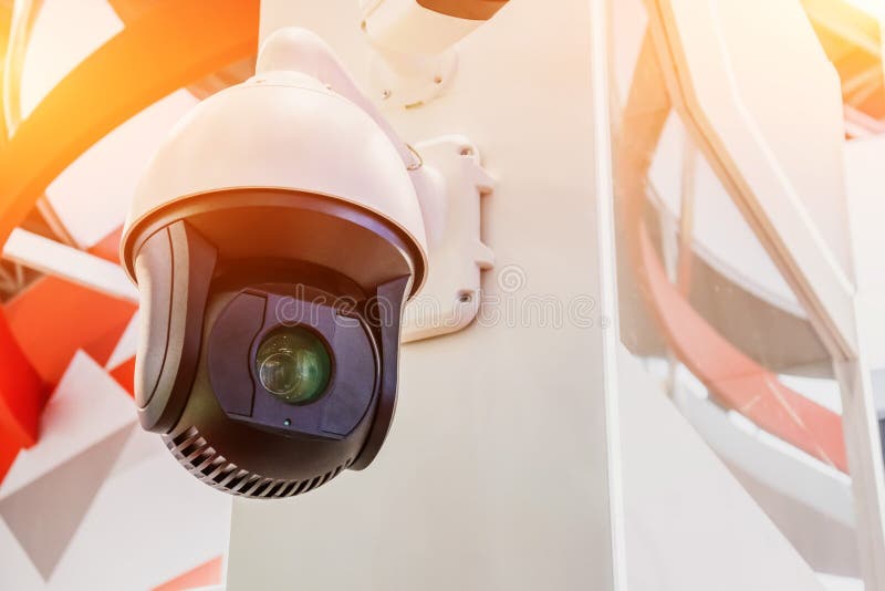 Surveillance Camera Inside the Room on the Wall, Close View Stock Photo ...