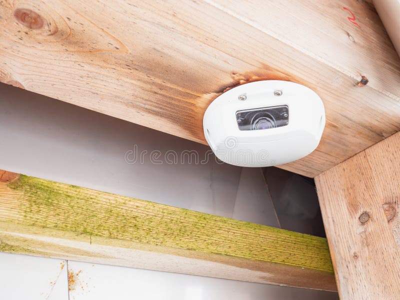 Surveillance Camera Inside the Room on the Wall, Close View Stock Photo ...